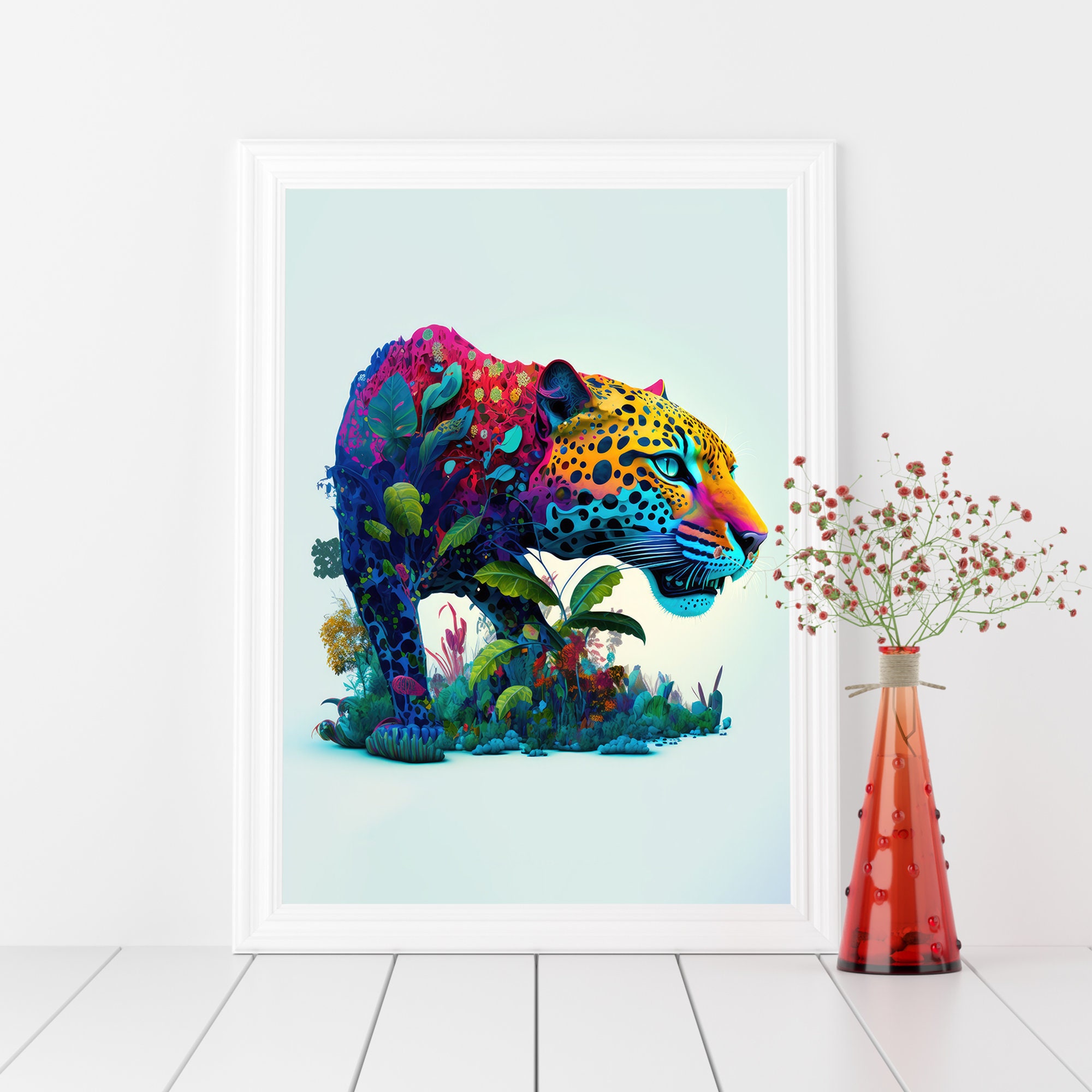 Rainbow Jaguar Art Print | Animal Print | Multiple Sizes - Etsy