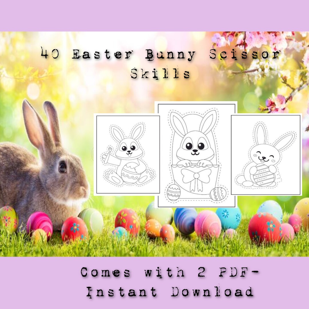 Easter Coloring/scissor Skill Pages - Etsy
