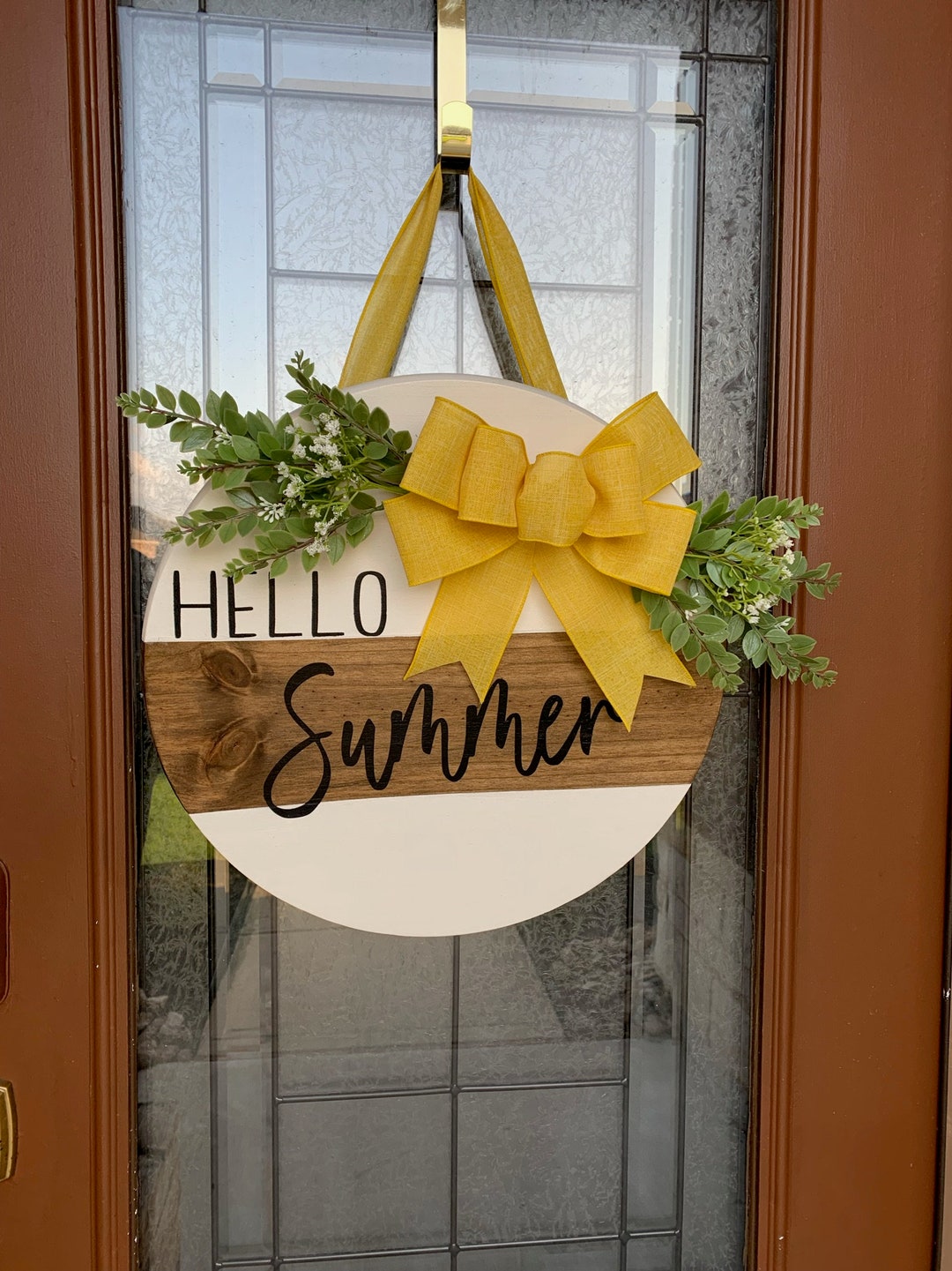 Hello Summer Door Hanger, Door Decor, Door Hanger, Wooden Door Decor ...