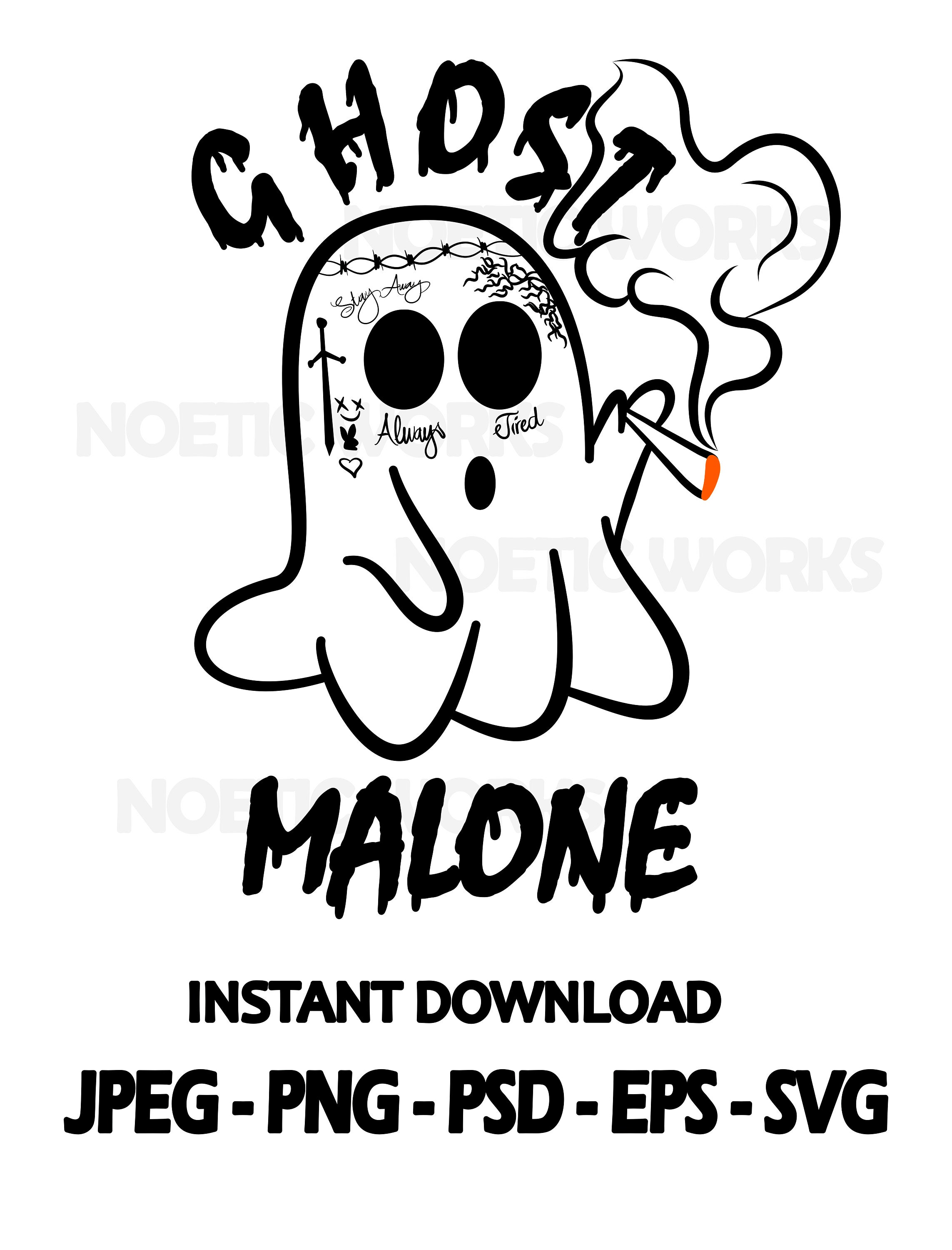 Ghost Malone, Fun Halloween Design, Funny Ghost, Cute Ghost, Instant ...