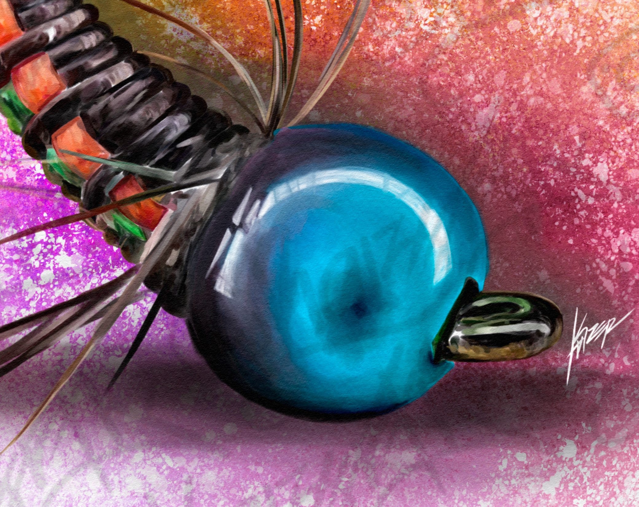 Fly Fishing Flies Digital Watercolor, Fly Tying Drawing, Fishing ...