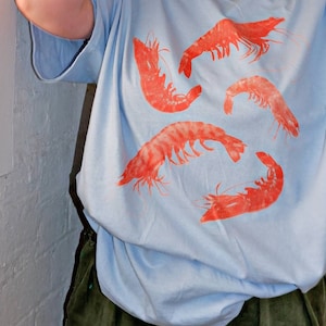 TSHIRT 100% COTTON Unisex, Prawn Cocktail, Halftone Prawn Platter - Etsy