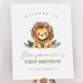 Editable Lion Birthday Welcome Sign, Minimalist Wild One Welcome Board ...