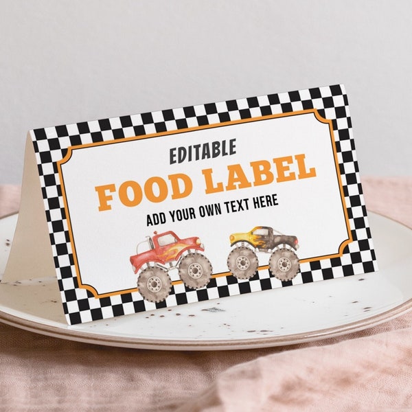 Monster Truck Birthday Party Table Cards - Etsy