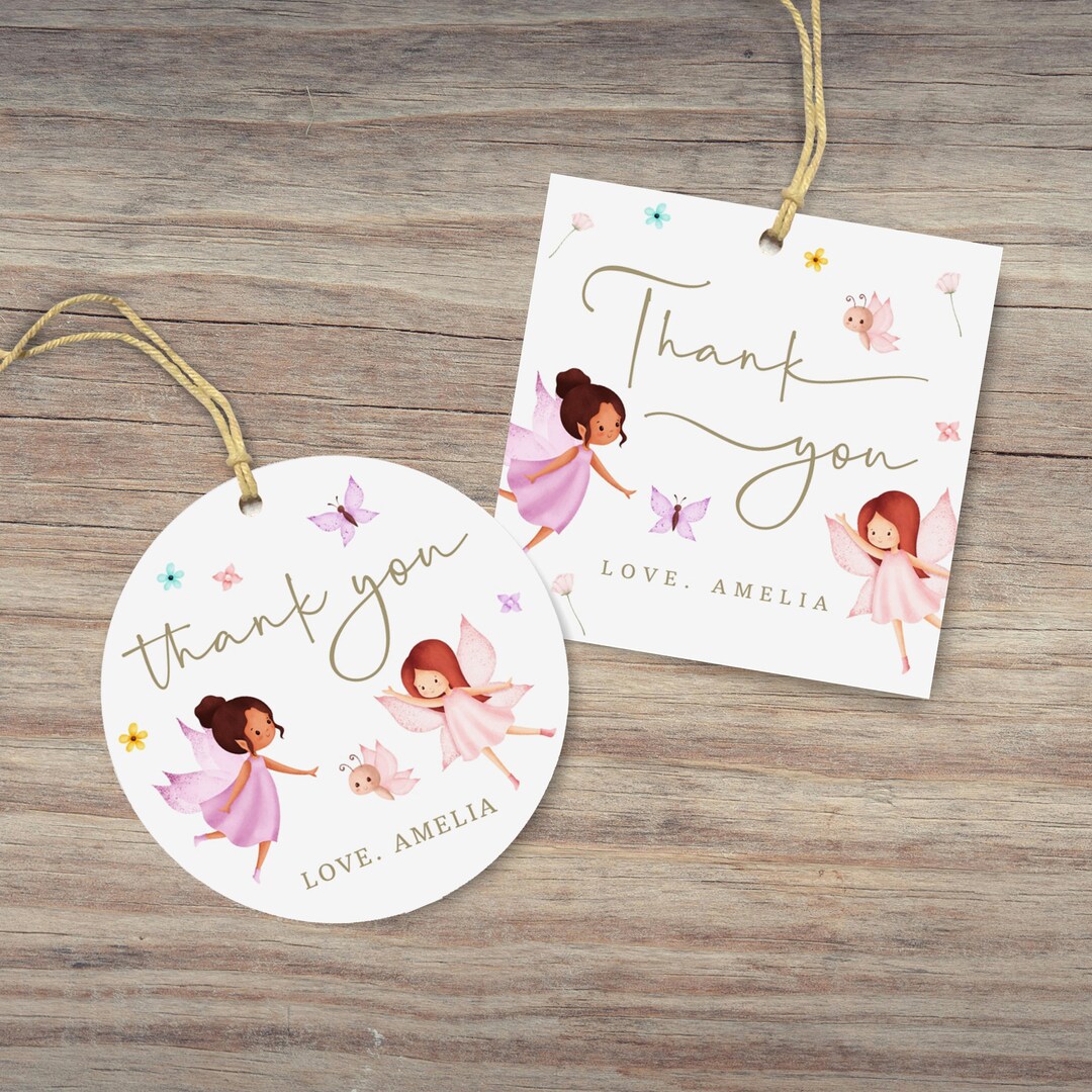 Editable Fairy Birthday Favor Tags, Magical Fairy Garden Party Gift ...