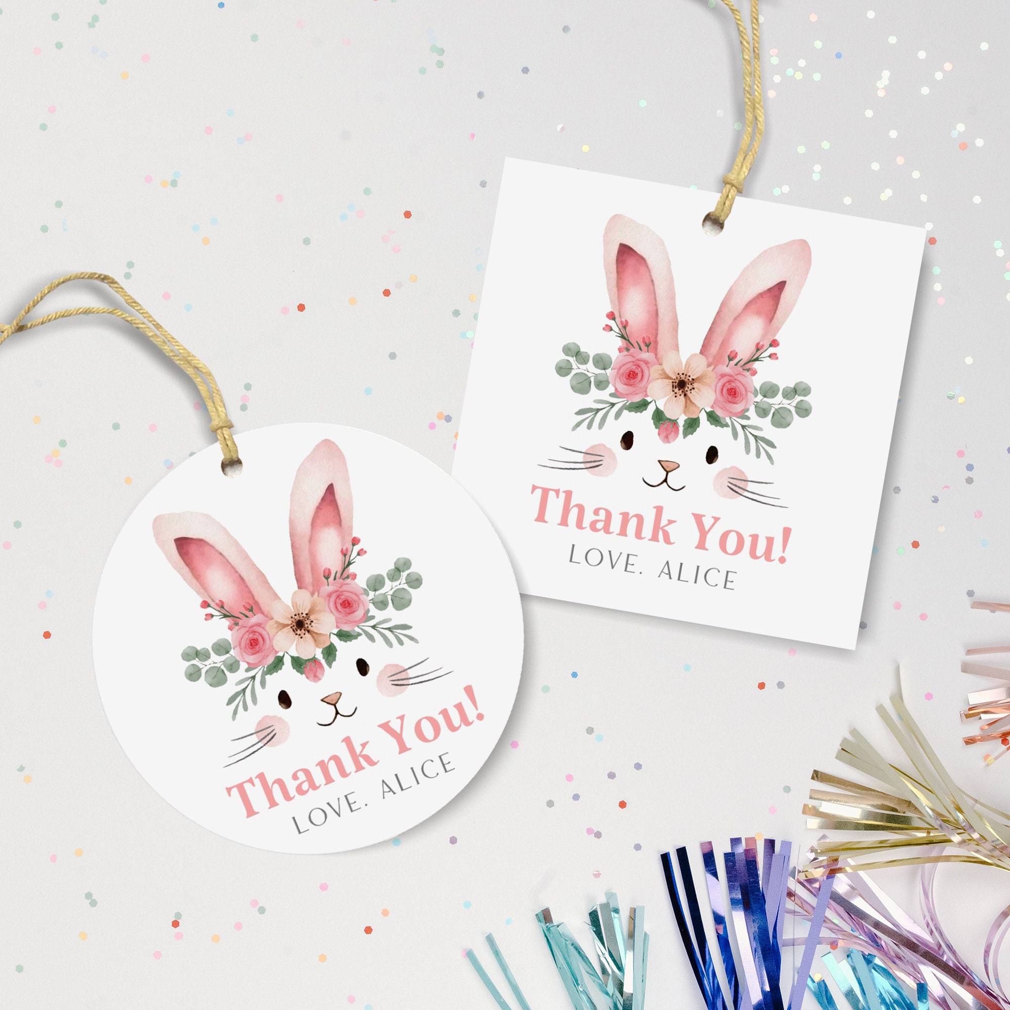 Editable Bunny Birthday Favor Tags, Some Bunny is One Gift Tags, Girl ...