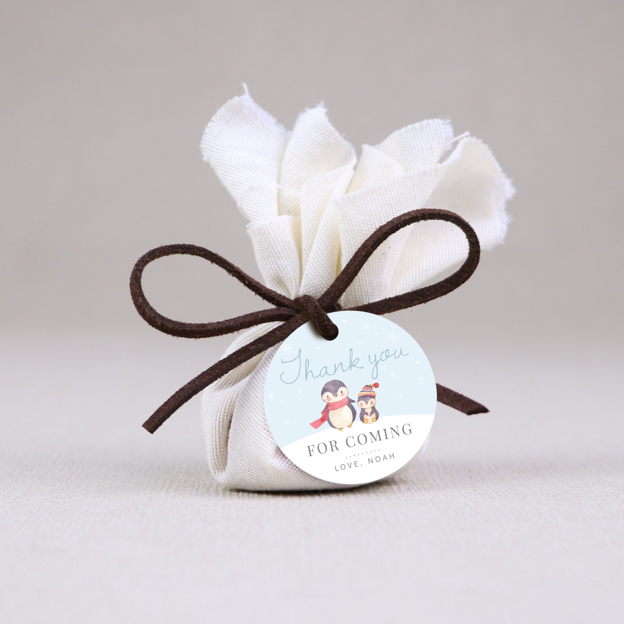 Editable Penguin Birthday Favor Tags, Christmas Party Thank You Notes ...