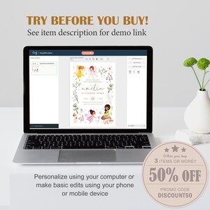 Editable Fairy Birthday Food Label, Magical Fairy Garden Folded Table ...