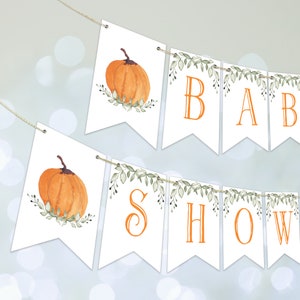 Editable Pumpkin Baby Shower Banner Baby Shower Bunting - Etsy