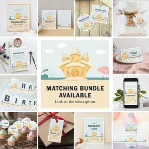Editable Beach Birthday Time Capsule Sign, Matching Message Cards ...