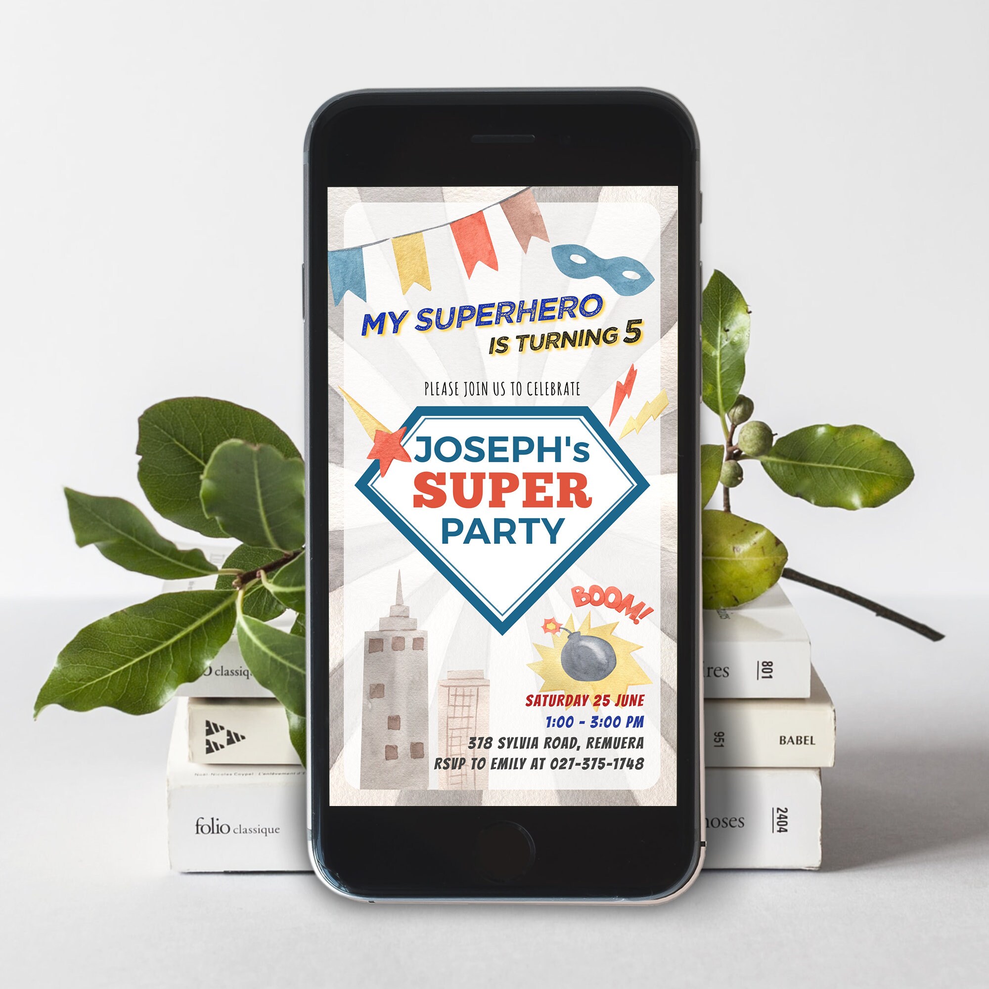 Editable Superhero E-invitation, Superhero Party Digital Invite ...