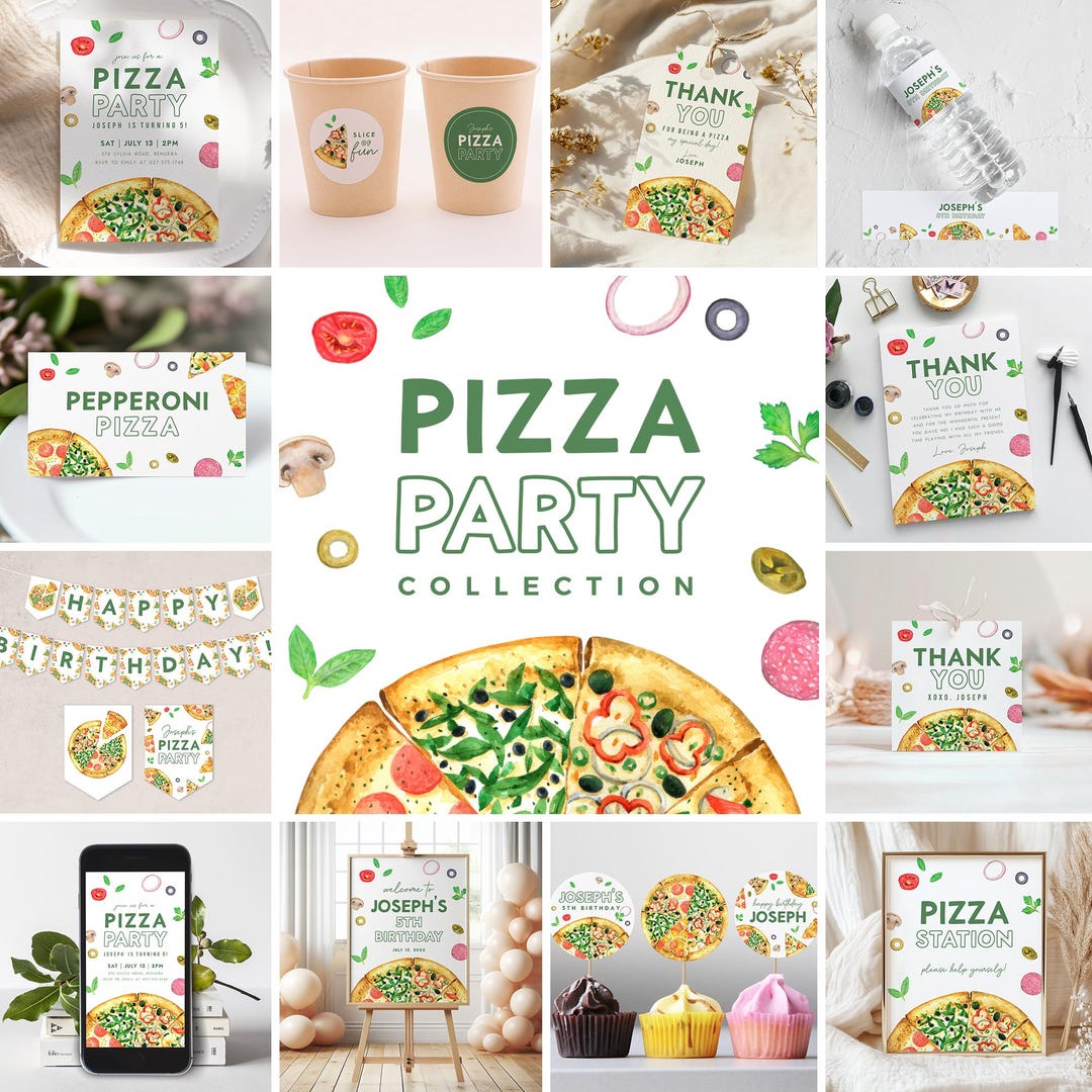 Pizza Party Bundle, Pizza Making Birthday Collection, Kids Pizza ...