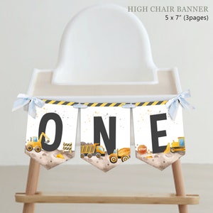 Editable Construction 1st Birthday Bundle, Construction Party ...