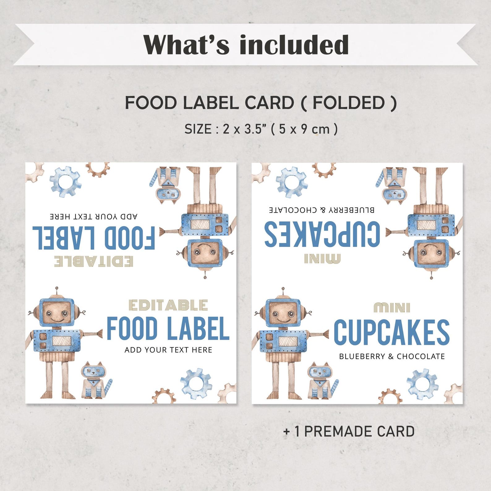 Editable Robot Birthday Food Labels, Robot Party Place Card, Robot ...