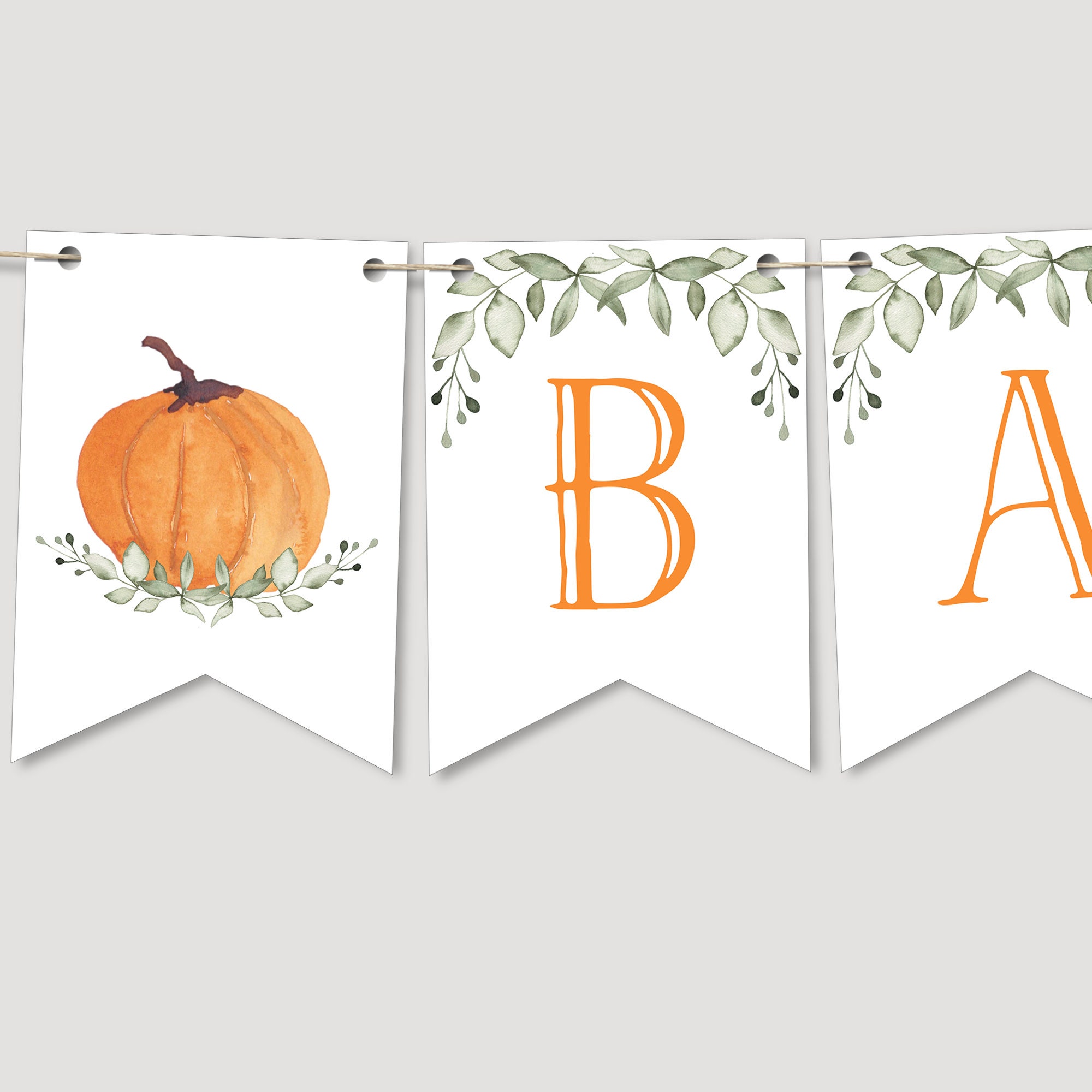 Editable Pumpkin Baby Shower Banner Baby Shower Bunting - Etsy