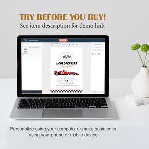 Race Car Birthday Thank You Card, Racing Car Party Thank You Note, Boy ...