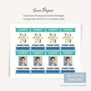 Editable Scientist ID Badge, Mad Scientist Name Tag, Science Birthday ...