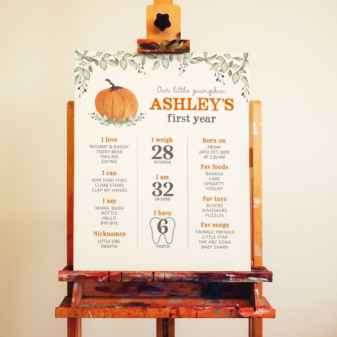 Editable Pumpkin Milestone Sign Halloween Party Milestone - Etsy
