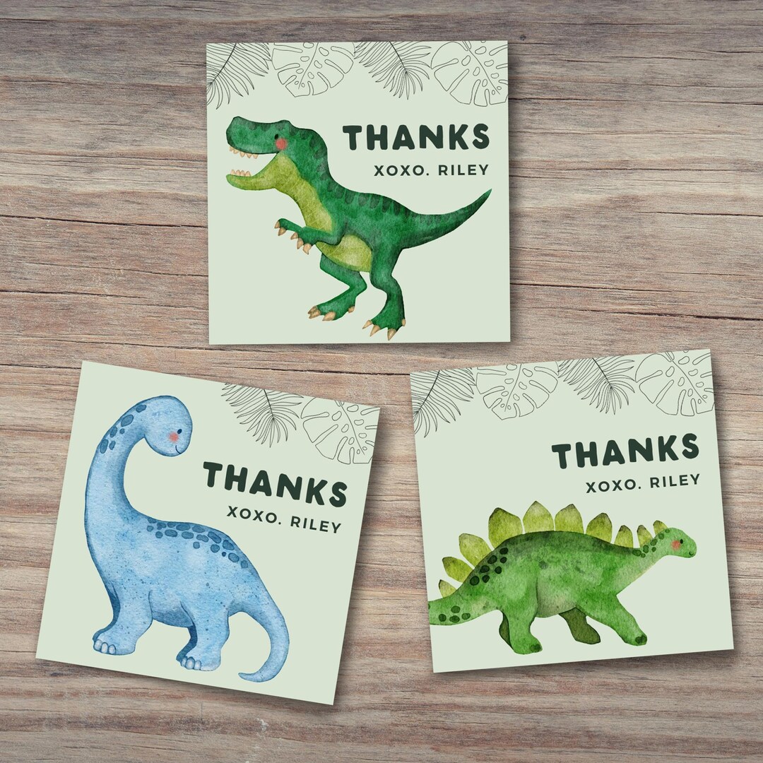 Dinosaur Birthday Favor Tags, Dino-mite Party Gift Tags, Boy Birthday ...