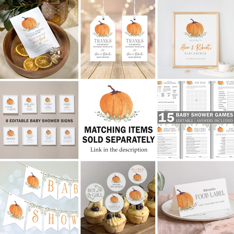 Pumpkin Baby Shower Diaper Raffle Sign & Matching Ticket - Etsy