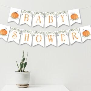 Editable Pumpkin Baby Shower Banner Baby Shower Bunting - Etsy