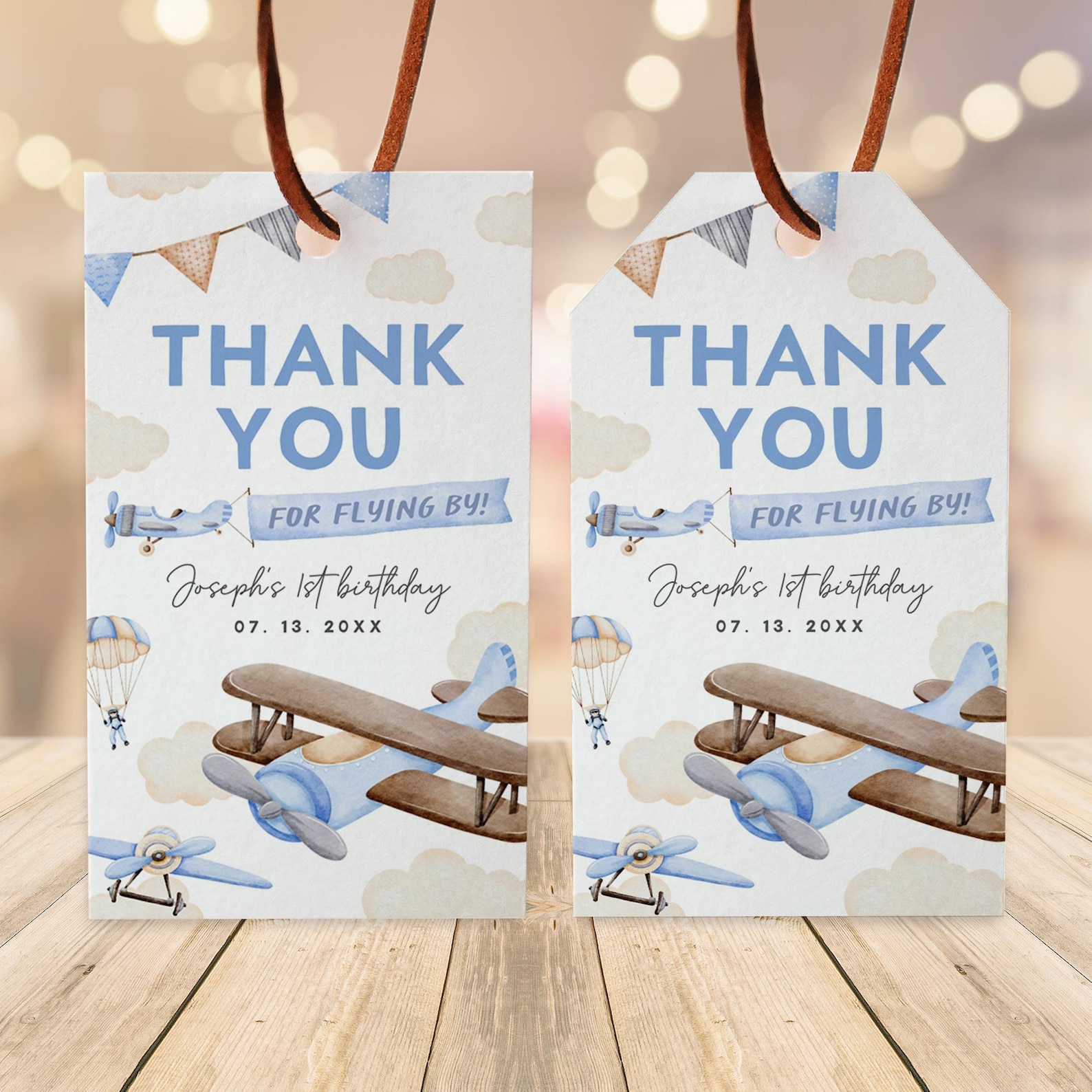 Airplane Birthday Favor Tags, Pilot Party Gift Tags, Airplane Birthday ...