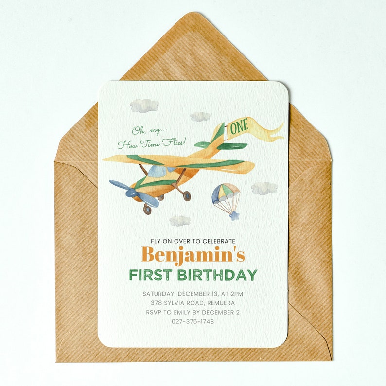 Editable Airplane Birthday Invitation Airplane 1st Birthday - Etsy