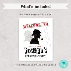 Editable Spy Birthday Welcome Sign, Modern Secret Agent Party Welcome ...
