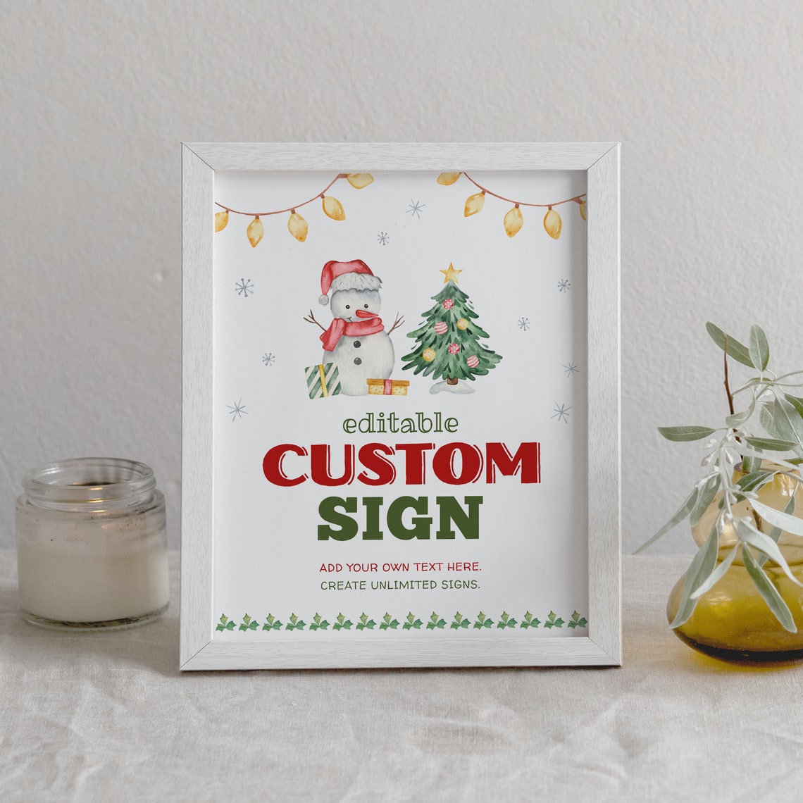 Editable Snowman Party Custom Sign Christmas Table Sign - Etsy