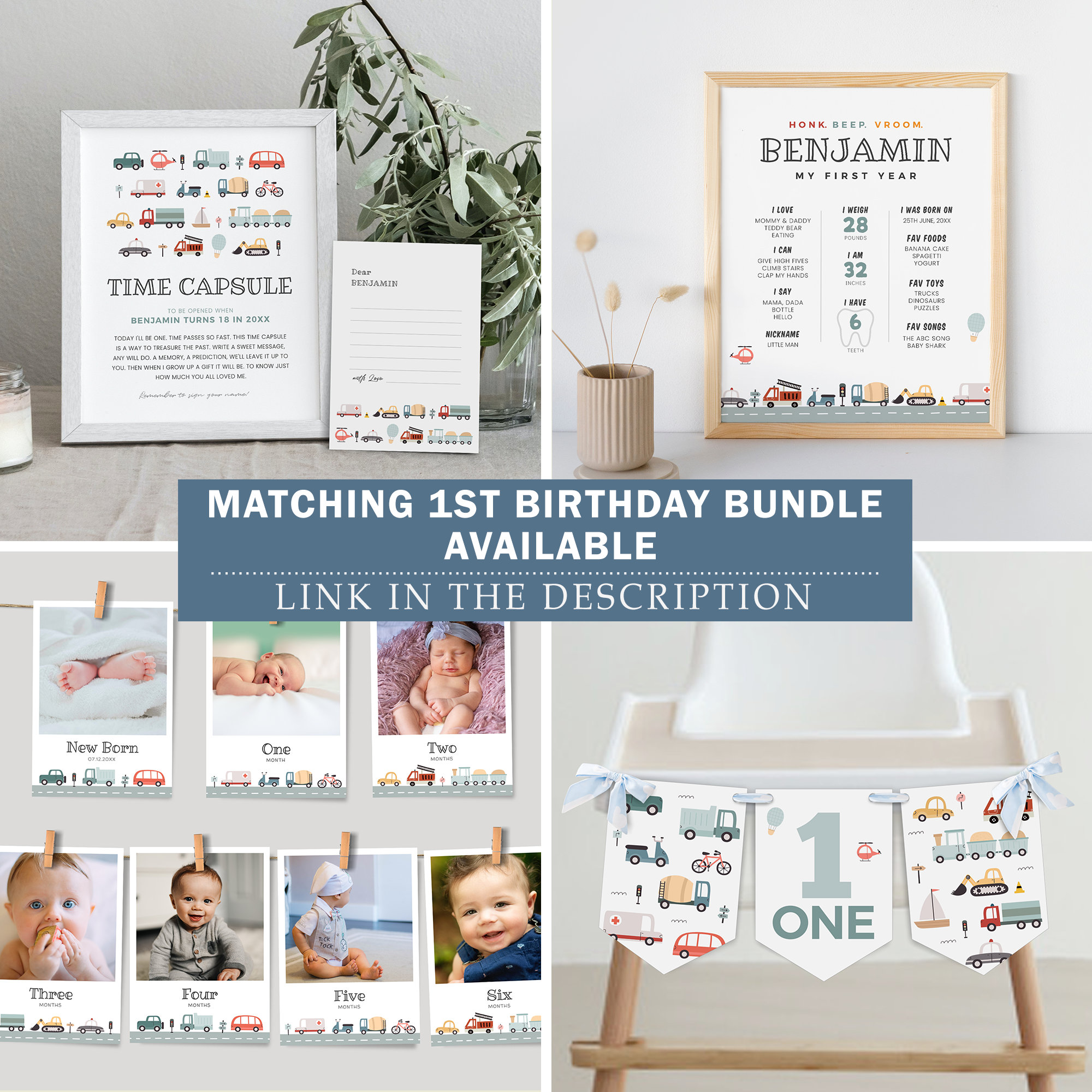 Editable Transportation Happy Birthday Banner Transportation - Etsy