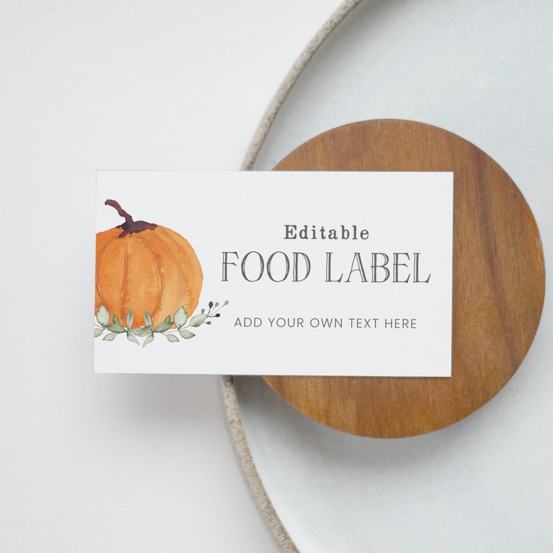 Editable Fall Pumpkin Baby Shower Food Label Pumpkin Folded - Etsy