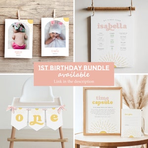 Editable Sunshine Birthday Favor Tags, Boho Sun Gift Tags, First Trip ...