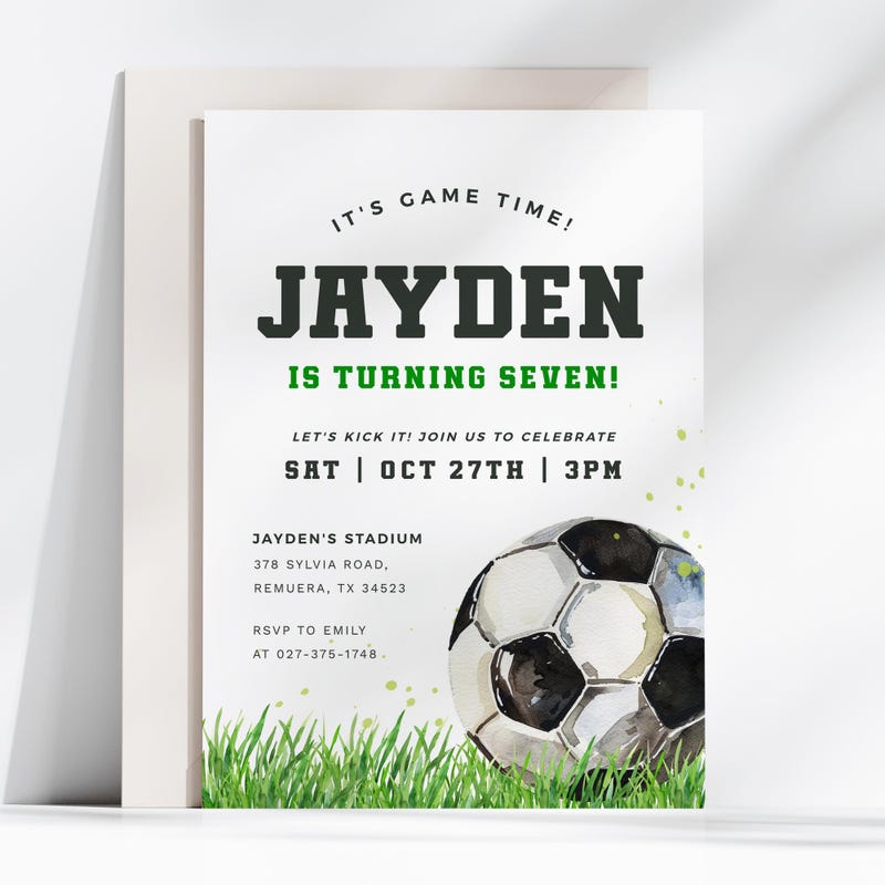 Soccer Party Invite - Etsy