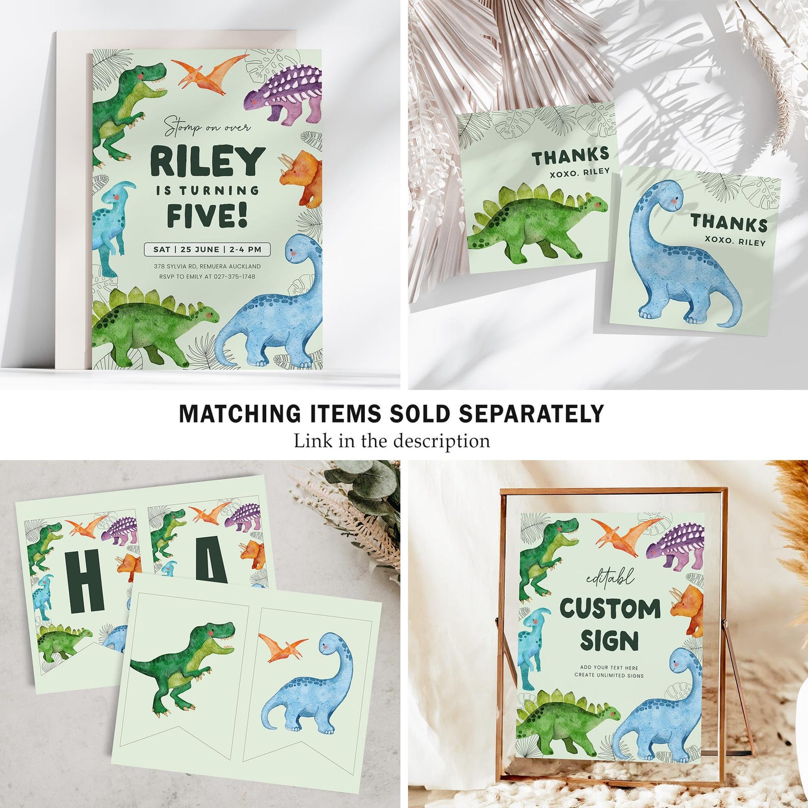 Dinosaur Birthday Food Label, Dino-mite Birthday Folded Table Card, Boy ...