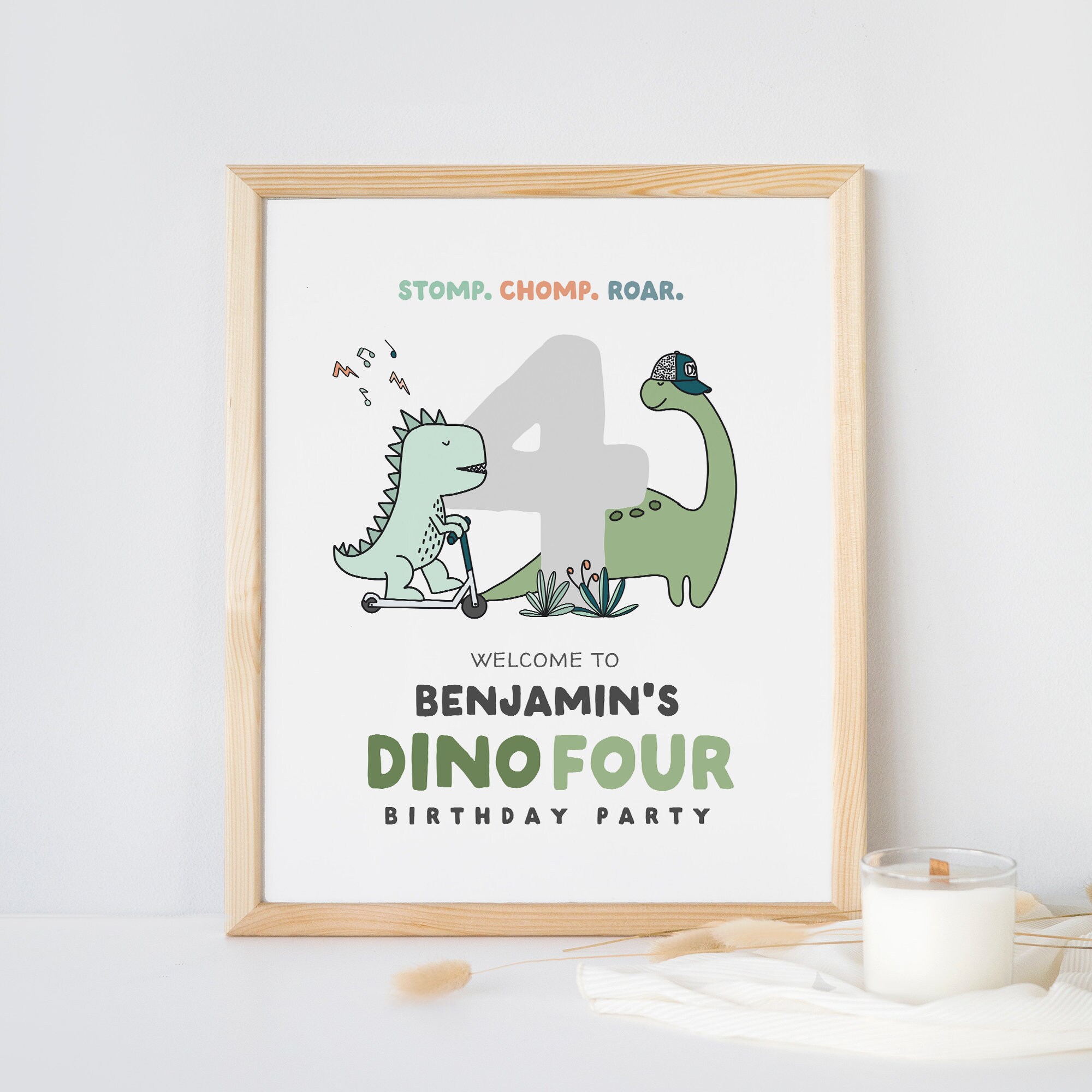 Editable Dinosaur Birthday Welcome Sign Dinosaur Party - Etsy