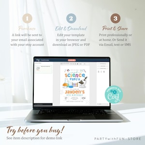 Editable Scientist ID Badge, Mad Scientist Name Tag, Science Birthday ...