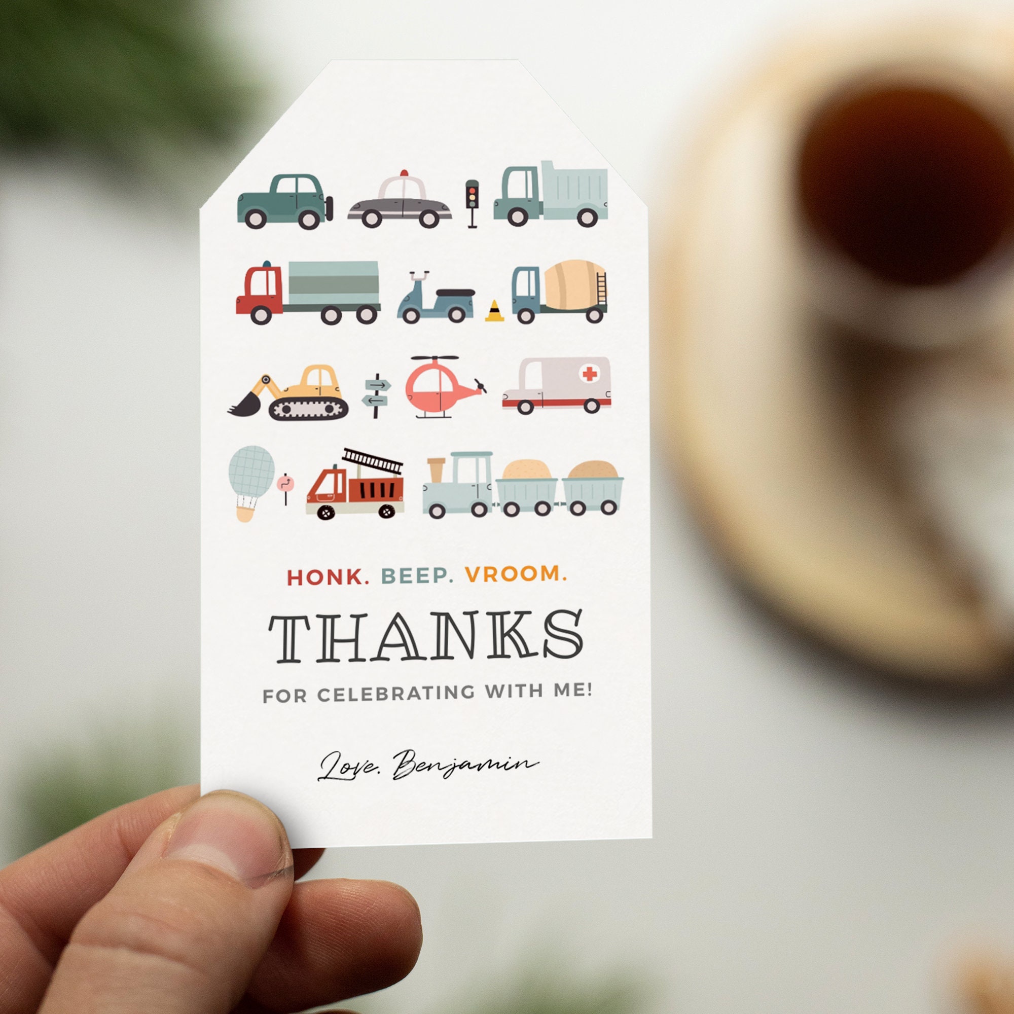 Editable Transportation Birthday Favor Tags, Minimalist Transportation ...