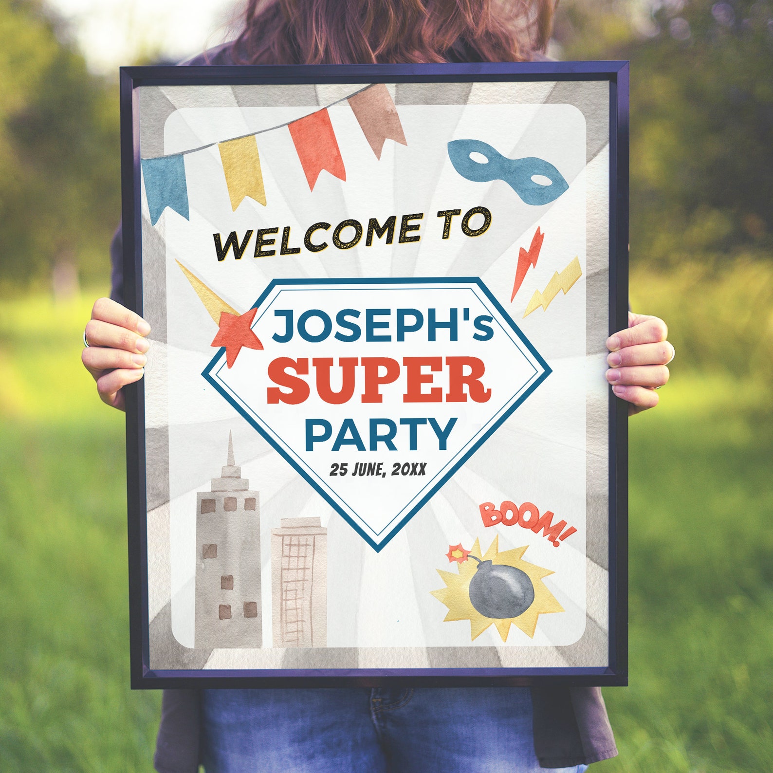 Editable Superhero Birthday Welcome Sign, Superhero Party Welcome Sign ...