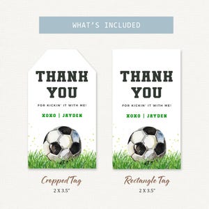 Soccer Birthday Party Favor Tags, Sports Theme Party Gift Tags, Boy ...