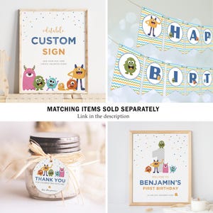 Editable Monster Birthday Favor Tags, Monster Party Thank You Notes ...