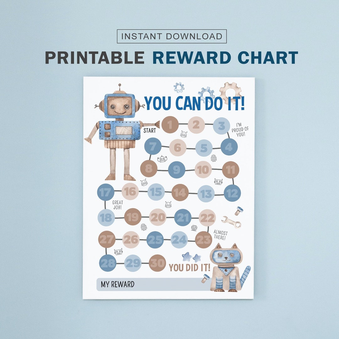 Printable Robot Reward Chart Robot Behavior Chart for Kids - Etsy España