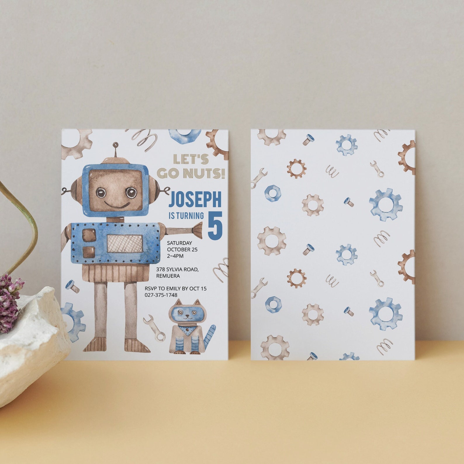 Editable Robot Party Invitation Robot Birthday Invite Kids - Etsy