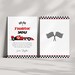 Race Car Birthday Thank You Card, Racing Car Party Thank You Note, Boy ...