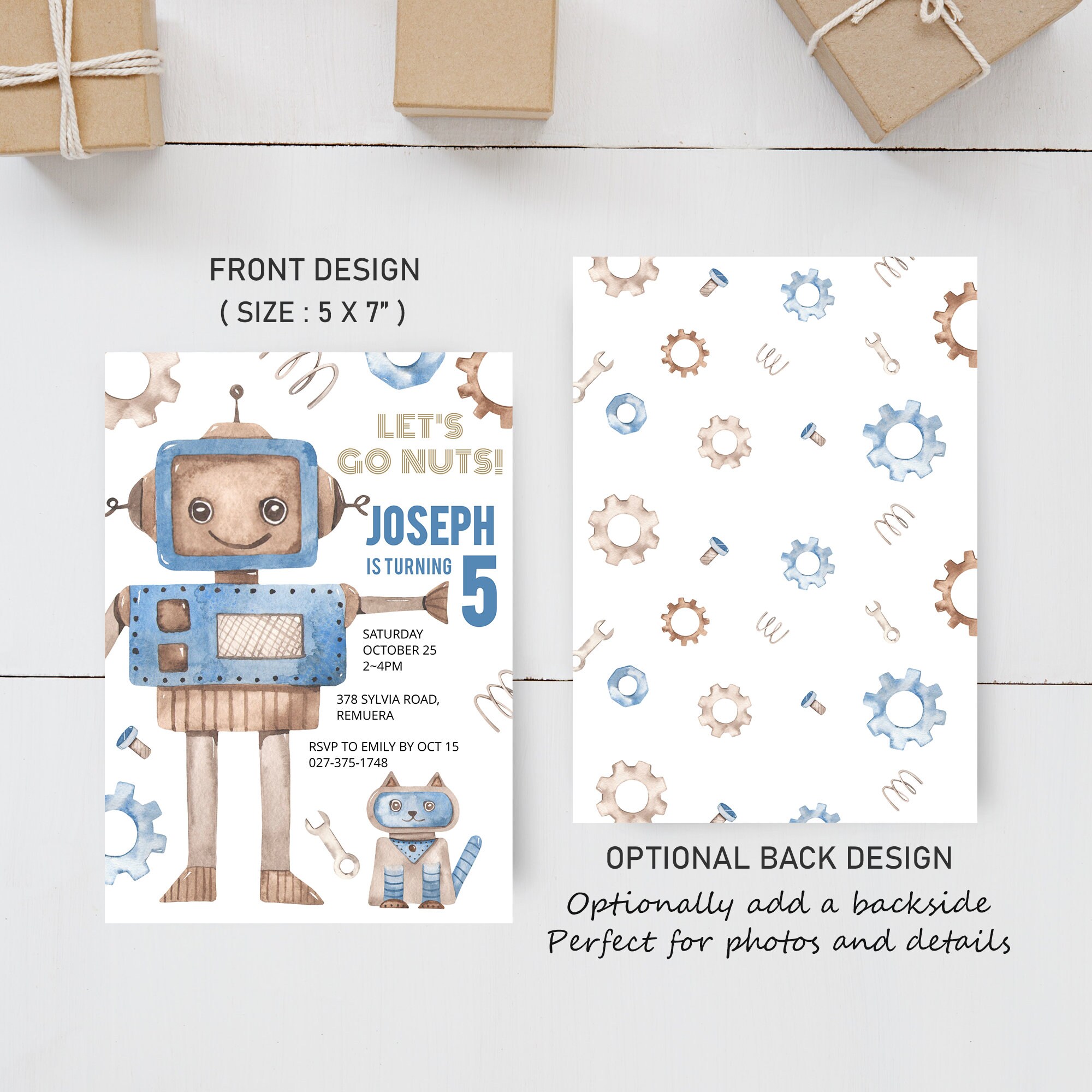 Editable Robot Party Invitation Robot Birthday Invite Kids - Etsy