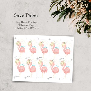 Editable Flamingo Favour Tags, Flamingo Birthday Thank You Tags, Pink ...