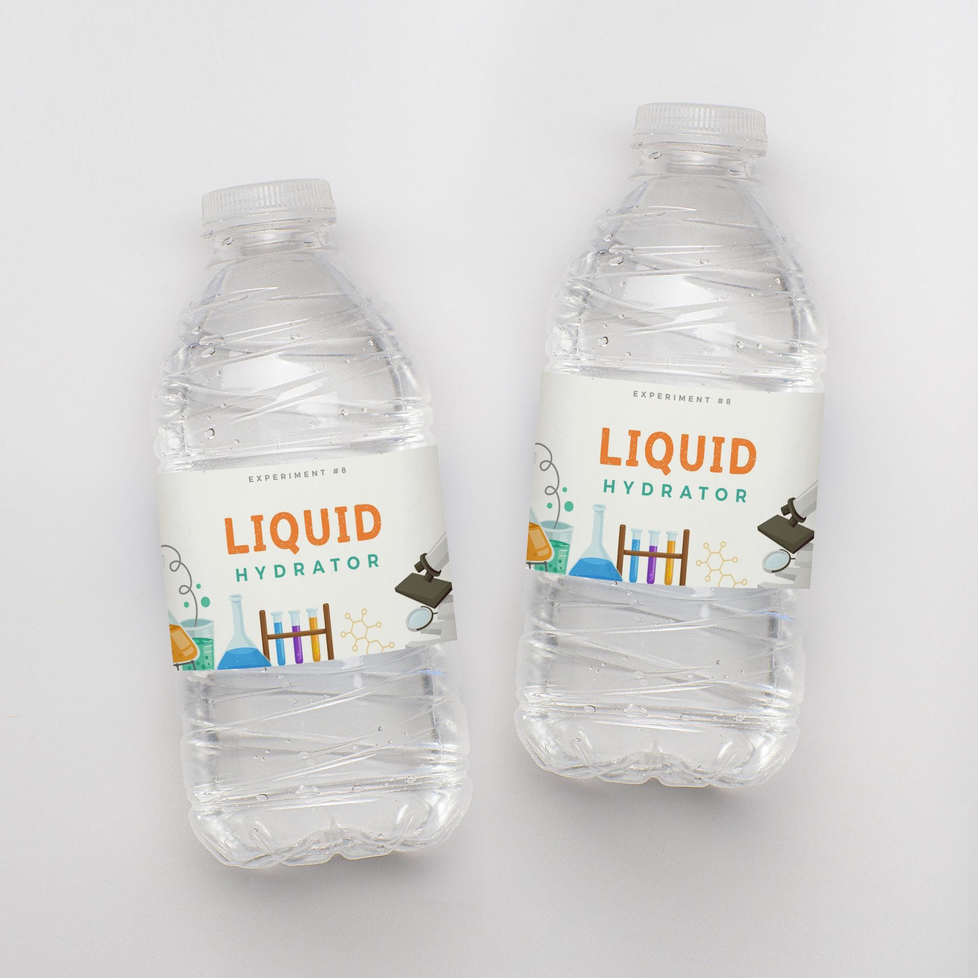 Science Birthday Water Bottle Label, Mad Scientist Party Water Bottle ...