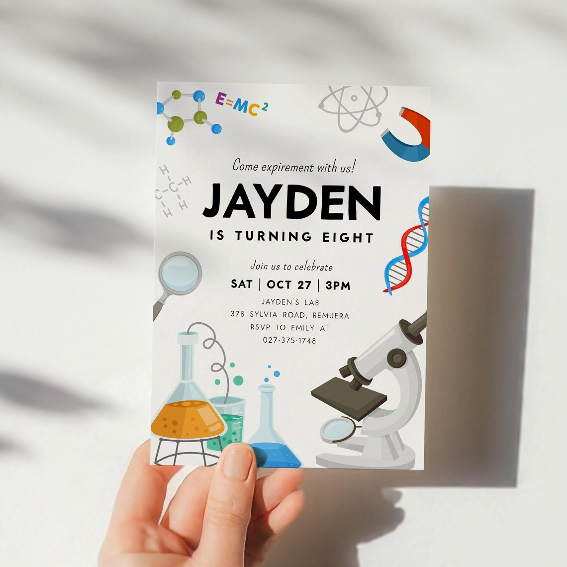 Science Birthday Party Invitation, Mad Scientist Party Invite, Science ...