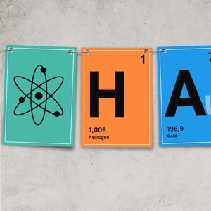 Periodic Table Happy Birthday Banner, Science Party Bunting Banner, Mad ...