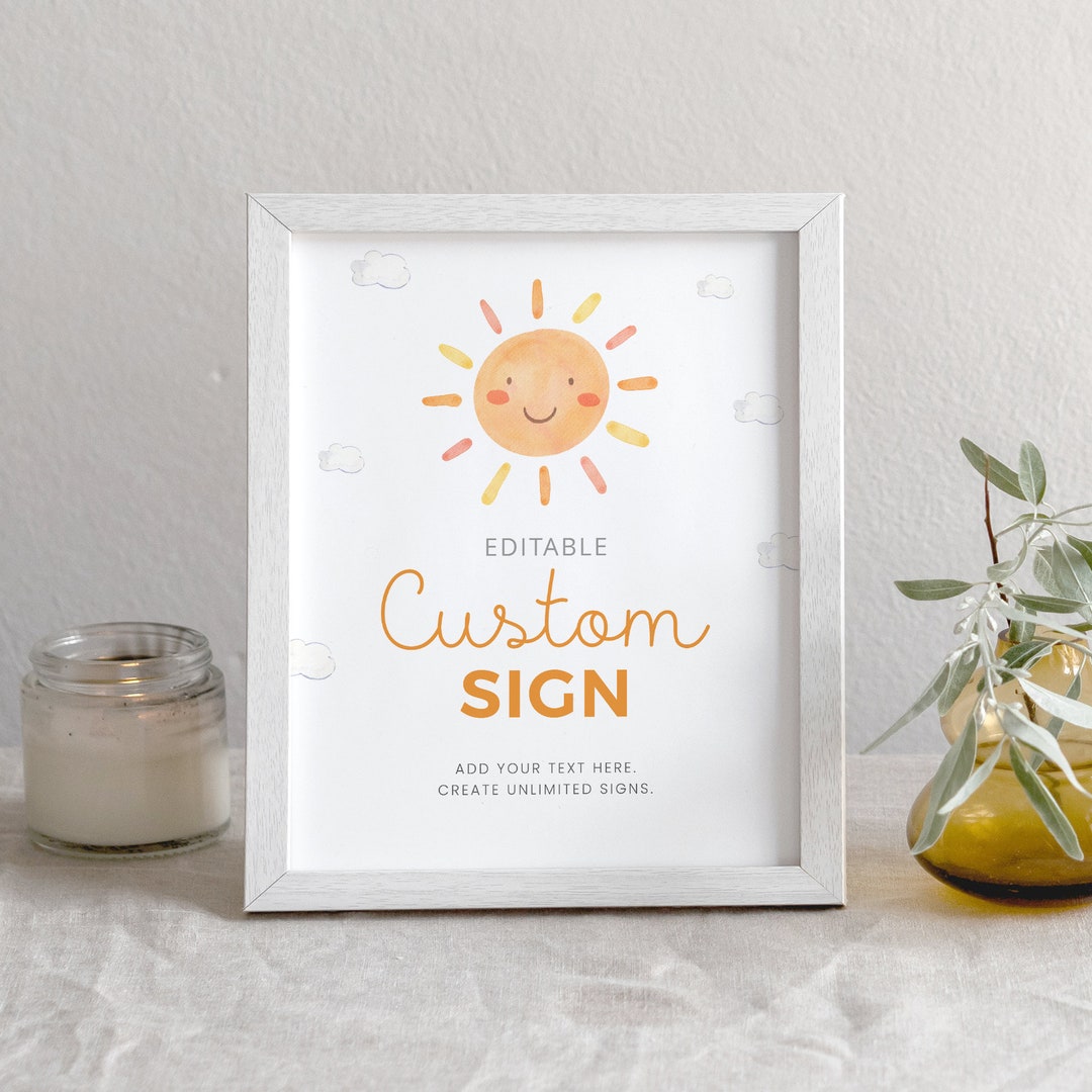 Editable Sunshine Custom Sign Sunshine Table Sign First Trip - Etsy