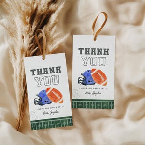 Football Birthday Favor Tags, Football Party Gift Tags, Boy Birthday ...